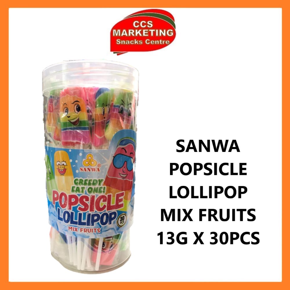 CCS Sanwa Popsicle Lollipop Mix Fruits ( 13g x 30pcs ) | Shopee Malaysia