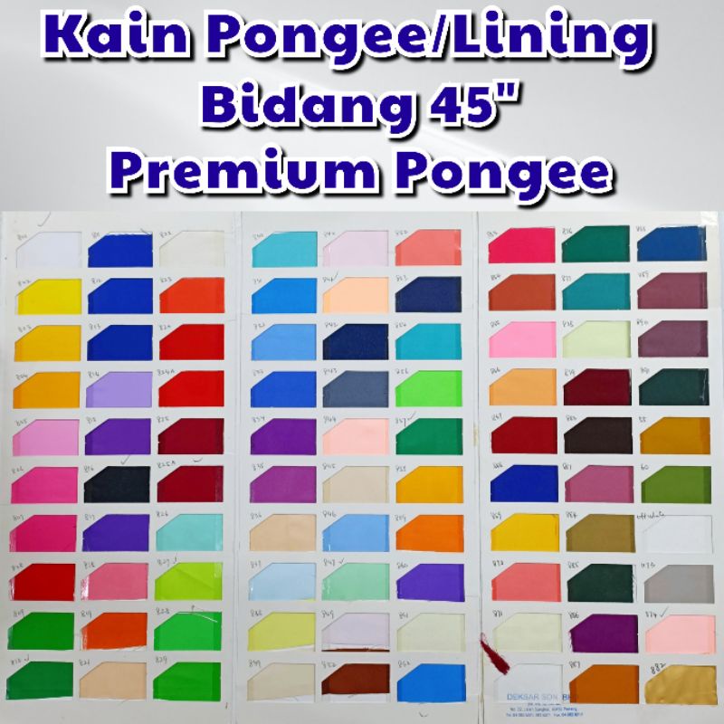 45'' Kain Lining (Alas)/Pongee Royal Fabric Buatan Malaysia | Shopee ...