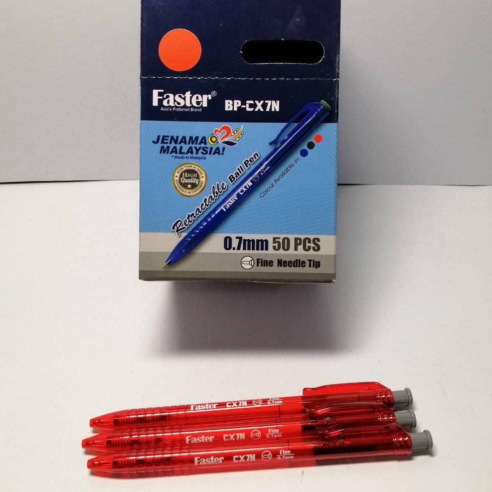 【1BOX=50PCS ! ! !】Faster CX7N Retractable Ball Pen 0.7mm (BP-CX7N ...