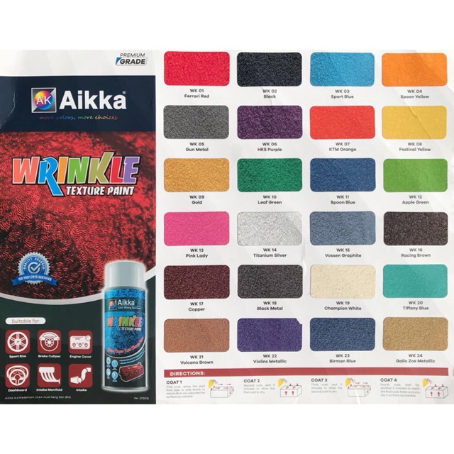 AIKKA WRINKLE TEXTURE PAINT 370G / ENGINE COVER | Shopee Malaysia