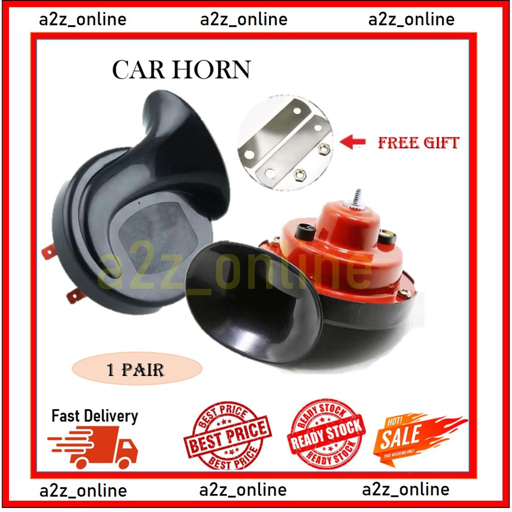 2pcs TYPE R Hon Kereta Racing Red Air Horn 12V Snail Set Loud Dual Twin ...