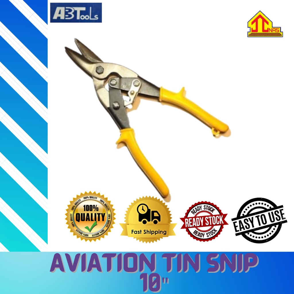 ABTools 10" Aviation Tin Snip Cutter / Gunting Pemotong Besi Zinc Dawai ...