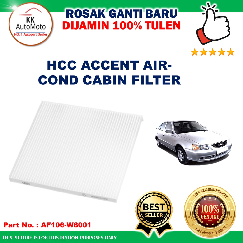 HCC Accent Air-Cond Cabin Filter (AF106-W6001) | Shopee Malaysia