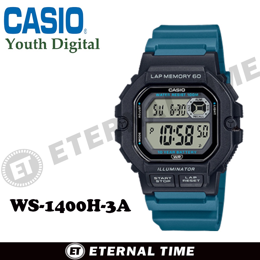 Casio Lap Memory Men Watch WS-1400H | Shopee Malaysia