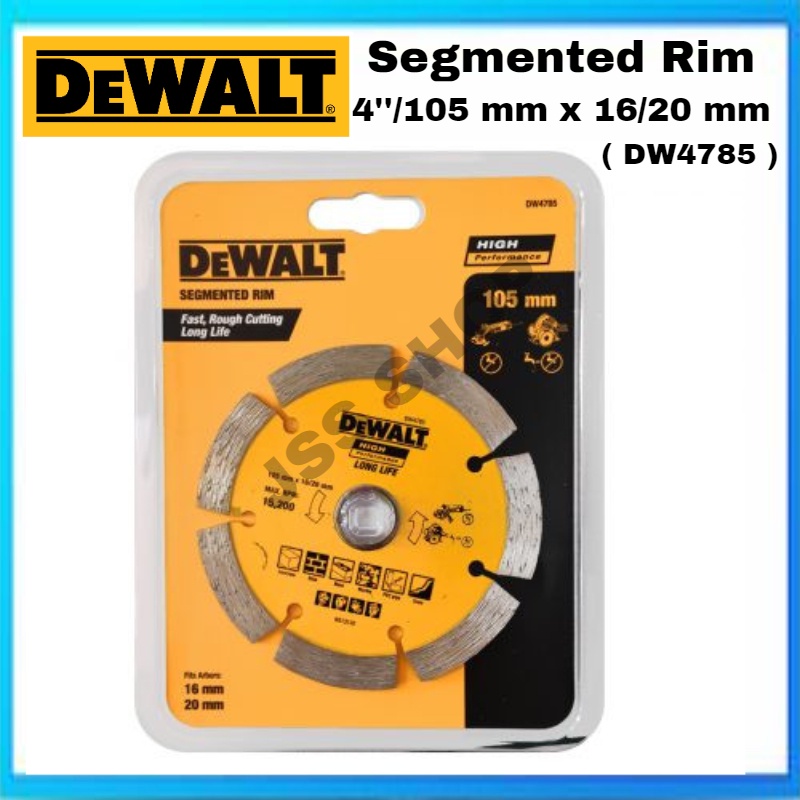 DEWALT 4''/105 mm x 16/20 mm Segmented Rim Diamond Wheel ( DW4785 ) - 1 ...