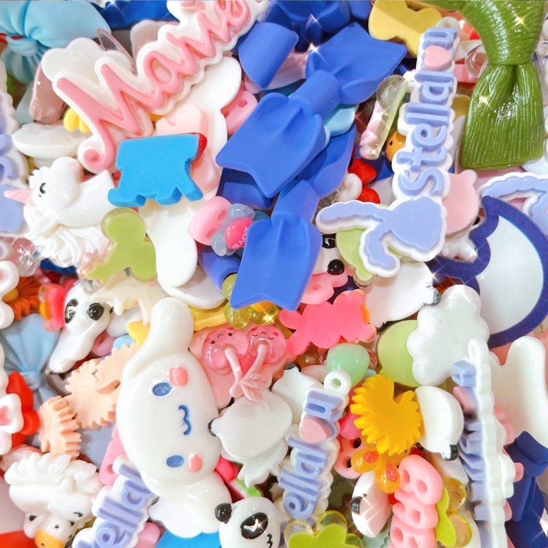 5 pcs resin cabochon flatback charm cute kawaii cartoon diy accessory ...