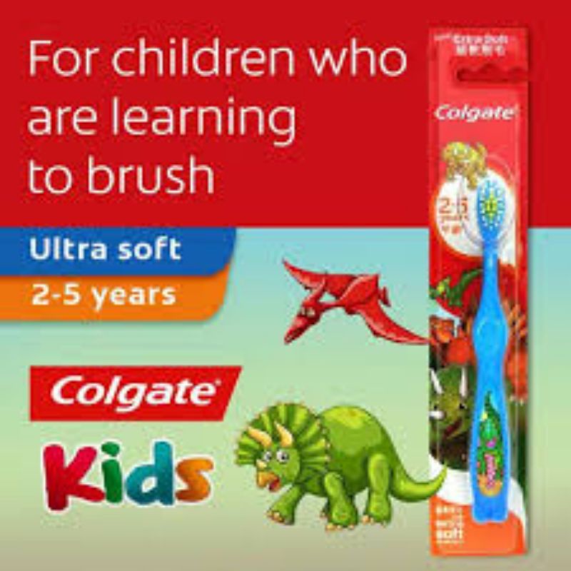 COLGATE_Kids Dinosaur Toothbrush 2 - 5 years Extra Soft | Shopee Malaysia