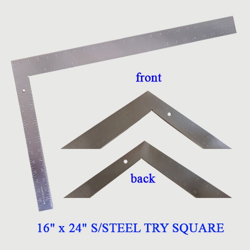 16" X 24" BLACK STEEL/ALUMINIUM/STAINLESS STEEL TRY SQUARE RULER SESIKU ...
