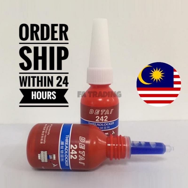 🇲🇾 DETAI THREAD LOCKER 242 MEDIUM STRENGTH | THREADLOCK | THREAD LOCK ...