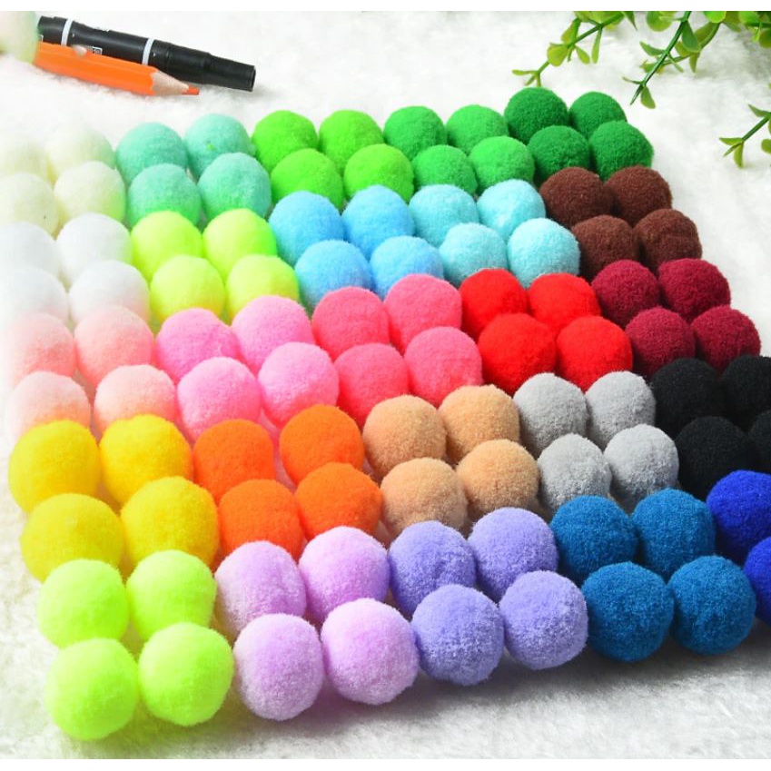 60pcs 10mm Mini Fluffy Soft Pom Poms Pompoms Ball Furball Handmade for ...