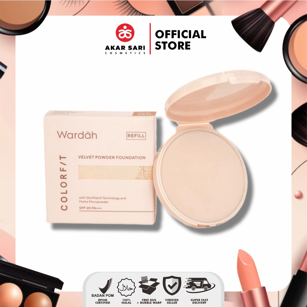 WARDAH REFILL COLORFIT VELVET POWDER FOUNDATION - REFILL Pressed POWDER ...