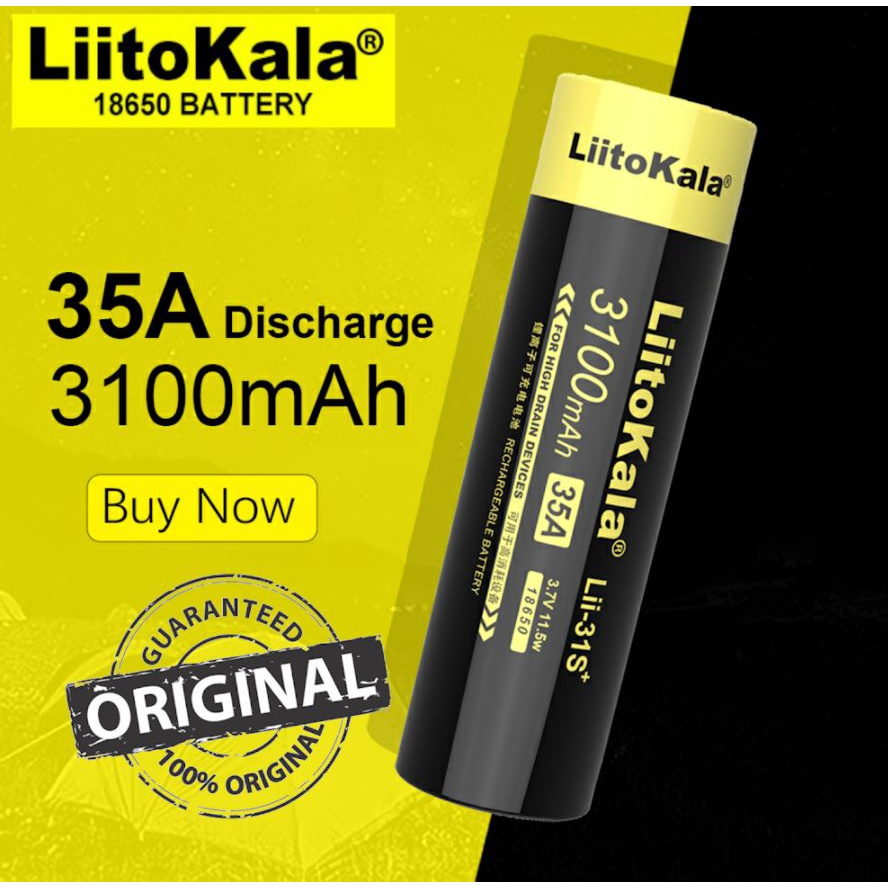 18650 Battery Custom DIY Lithium Li Ion 3100mAh Lii 35S 35A Hi Drain ...