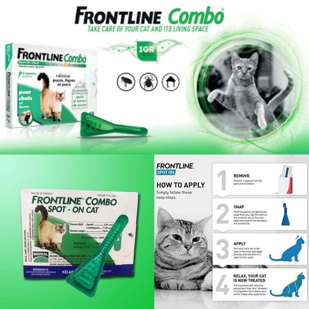 FRONTLINE Combo Spot-On For Cats x x 1 Pipette/1 Box (1.5ml(0.5ml x ...