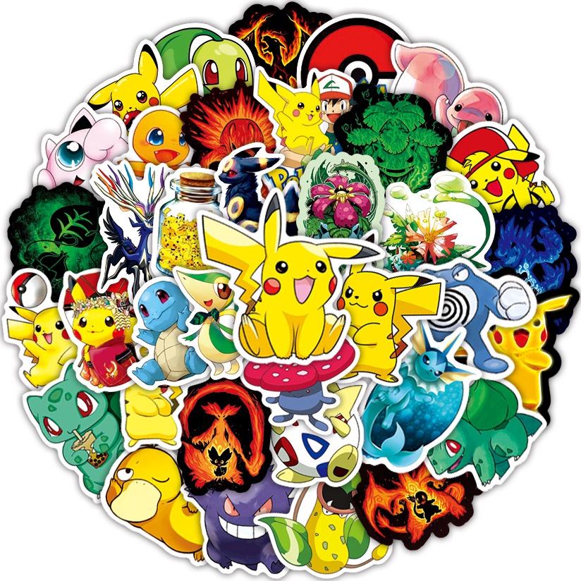 POKEMON 50 pcs Waterproof Non Repeating Stickers Pack | Shopee Malaysia