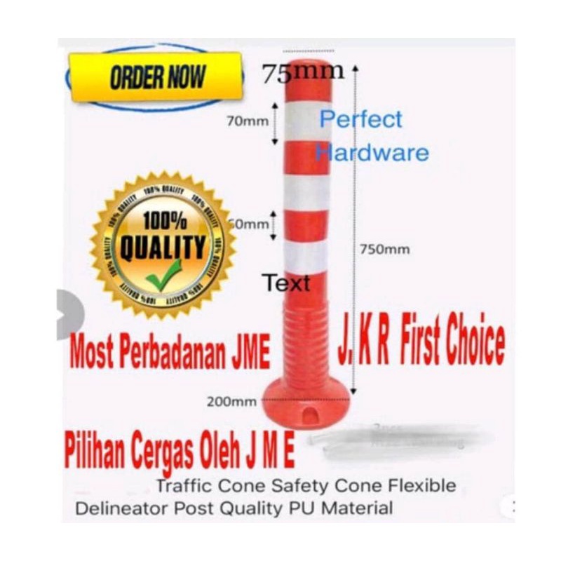 Traffic Pole PVC Lane Divider Weather Resistant Reboundable Road ...