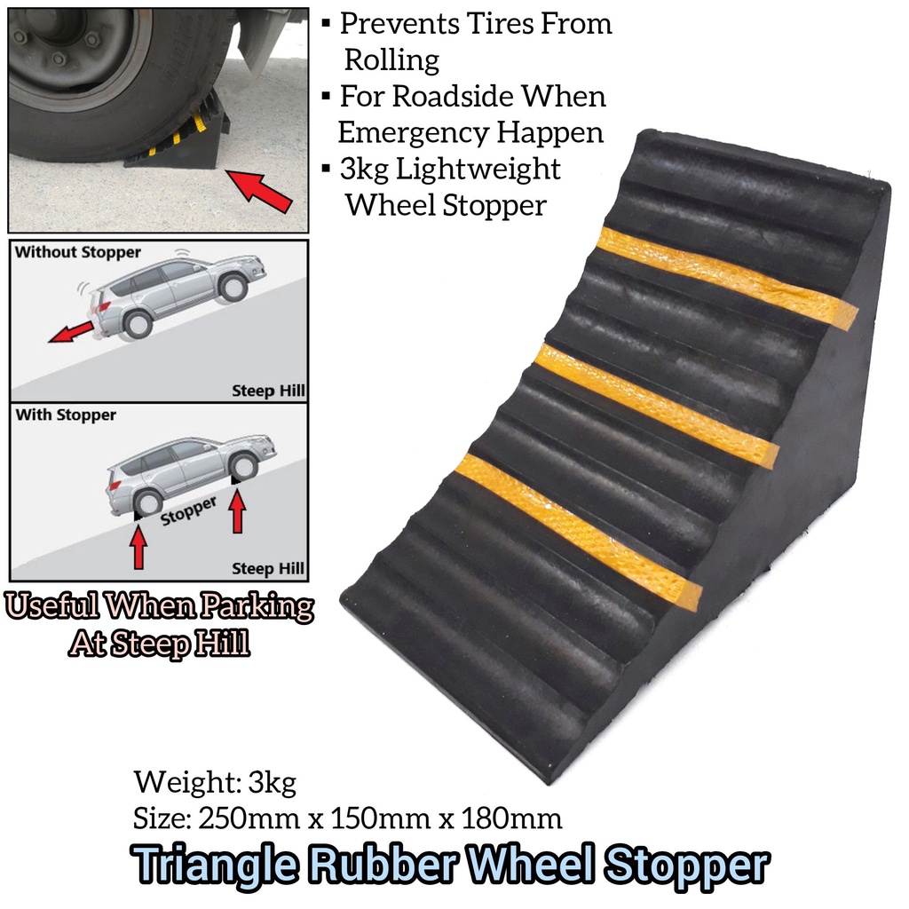 Antislip Triangle 3kg Rubber Wheel Stopper or Car Rubber Block At ...