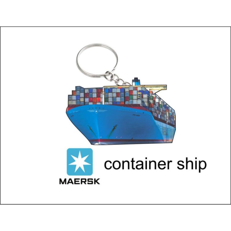 Container ship Keychain 2d mersk occl msc evergreen cma cosco hmm mol ...