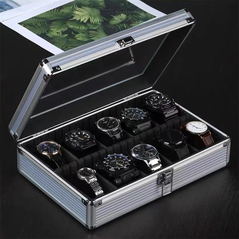 Roll_&_Rotate Luxury Solid Aluminium Watch Display Box 5 Slot, 10 Slot ...