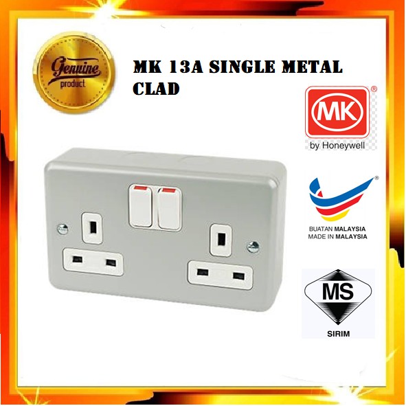 MK 2 GANG 13A ELECTRICAL SWITCH SOCKET METAL BOX (G2946ALM) | Shopee ...