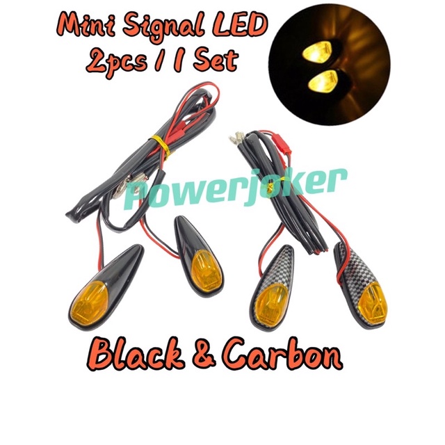(Universal) Black & Carbon 2pcs/1 Set Mini Signal LED Signal Light ...