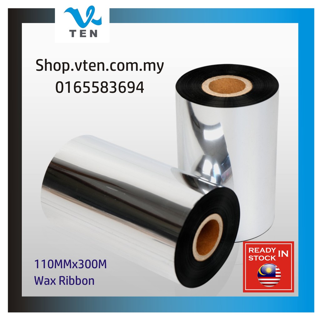 Barcode wax ribbon Thermal 80mm x 300m/100mm x 300m/110mm x 300m TSC ...