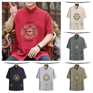 daidai (Ready Stock) CNY Men Man Cheongsam Short Sleeve Shirts ...
