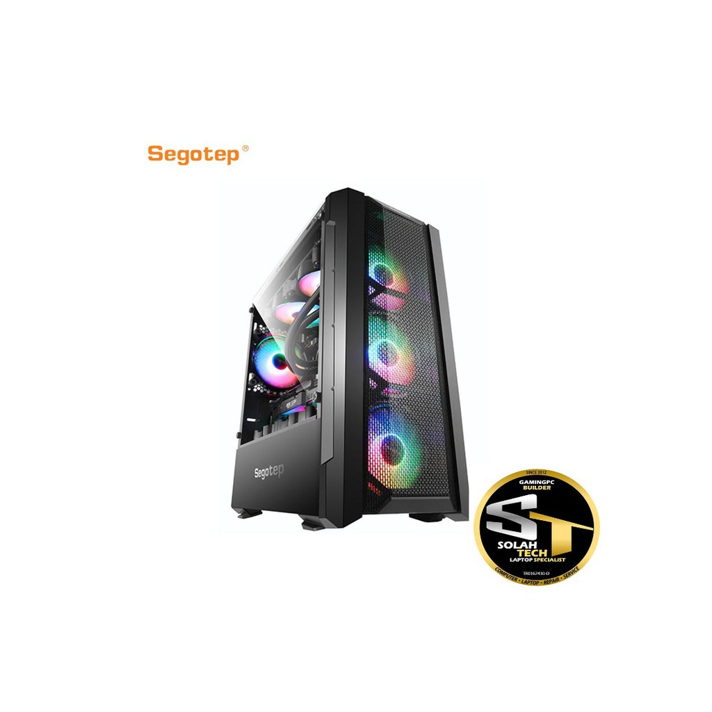 SEGOTEP PRIME M - mATX RGB TEMPERED GLASS GAMING CHASSIS (3 RGB FAN ...
