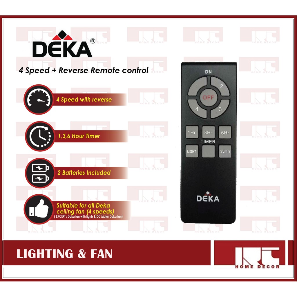 DEKA REMOTE CONTROL 3 SPEEDS R3 / 4 SPEEDS R4 / 4 SPEEDS+REVERSE DN / 5 ...