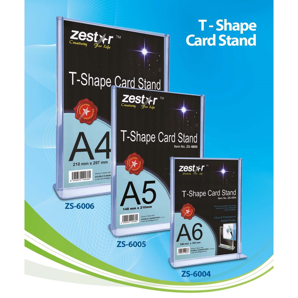 A4, A5 & A6 Vertical, T Shape Card Stand / Display Holder (Slot in ...
