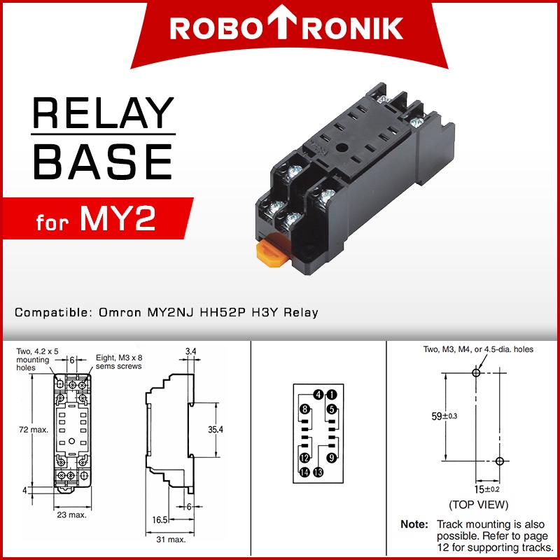 Relay Base Socket (MY2 MY3 MY4 LY2 LY3 LY4 MK2 MK3) Loose Ding, Screw Terminal Tapak Holder ...