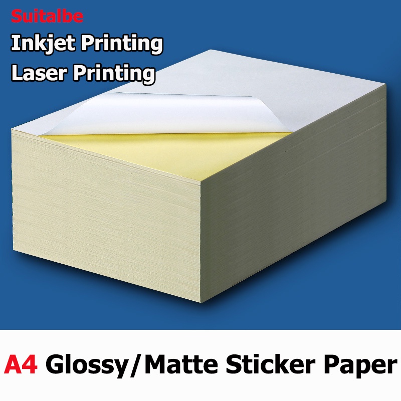 【1 Day Delivery】A4 Size Matte Sticker Paper Glossy Sticker Paper for ...