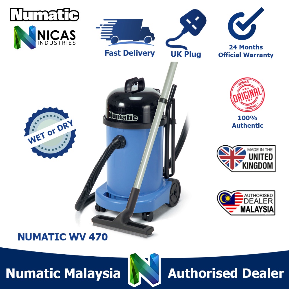 GENUINE NUMATIC Wet & Dry WV 470 (Made in UK) 2 Years Warranty - Wet ...