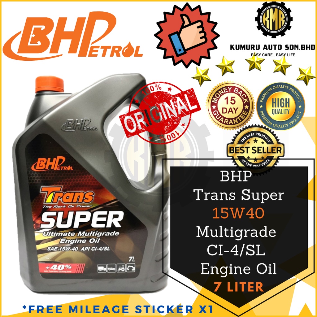 (1@BTL 7L) BHP Trans Super Ulimate Multigrade Engine Oil SAE 15W40 API CI-4/SL 7L | Shopee Malaysia