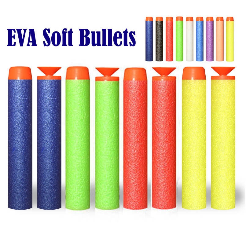 50/100Pcs 7.2cm EVA Soft Bullets for Nerf Hollow Hole Head Refill Darts ...