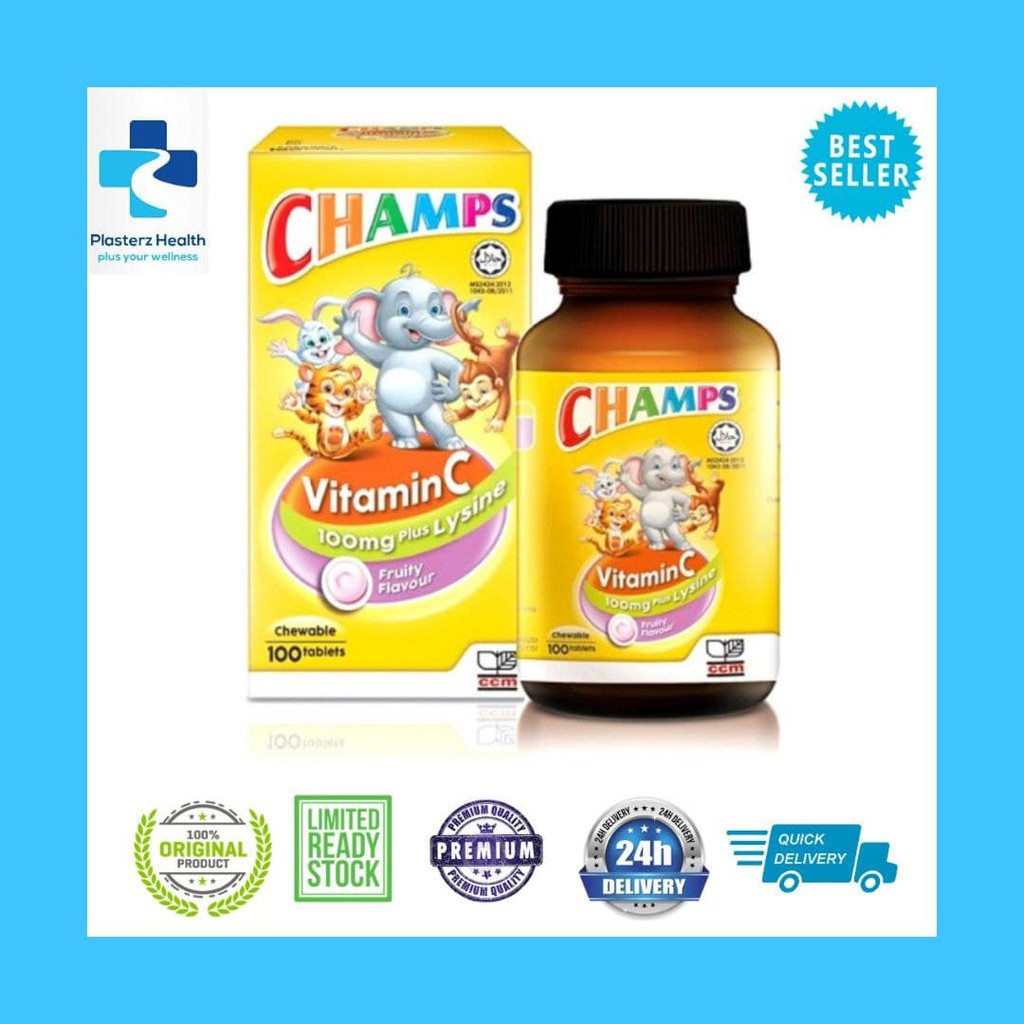 Champs Chewable Vitamin C With Lysine Fruiti (100S) | Shopee Malaysia
