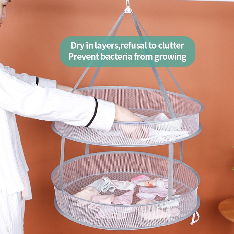 Clothes basket drying net drying net clothes flat net pocket household ...