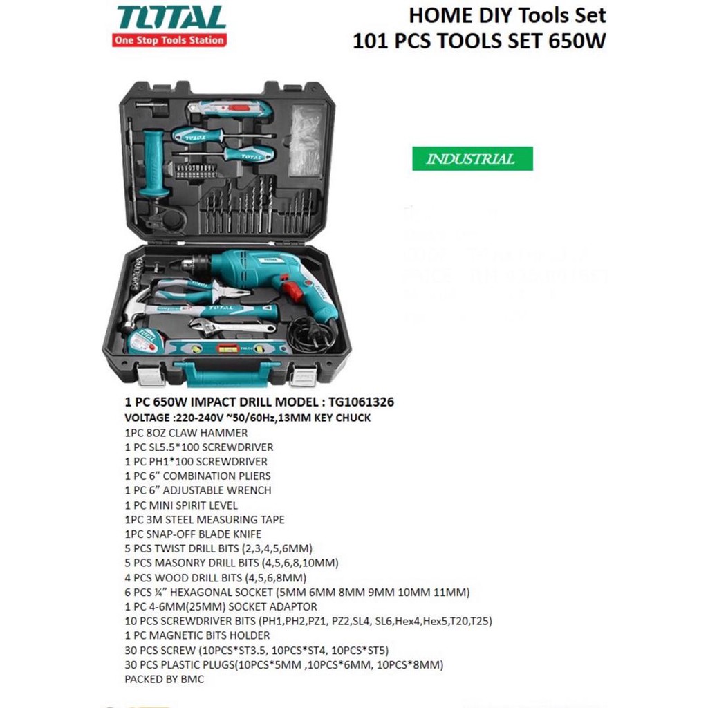 TOTAL IMPACT DRILL TOOLS SET 101PCS | Shopee Malaysia