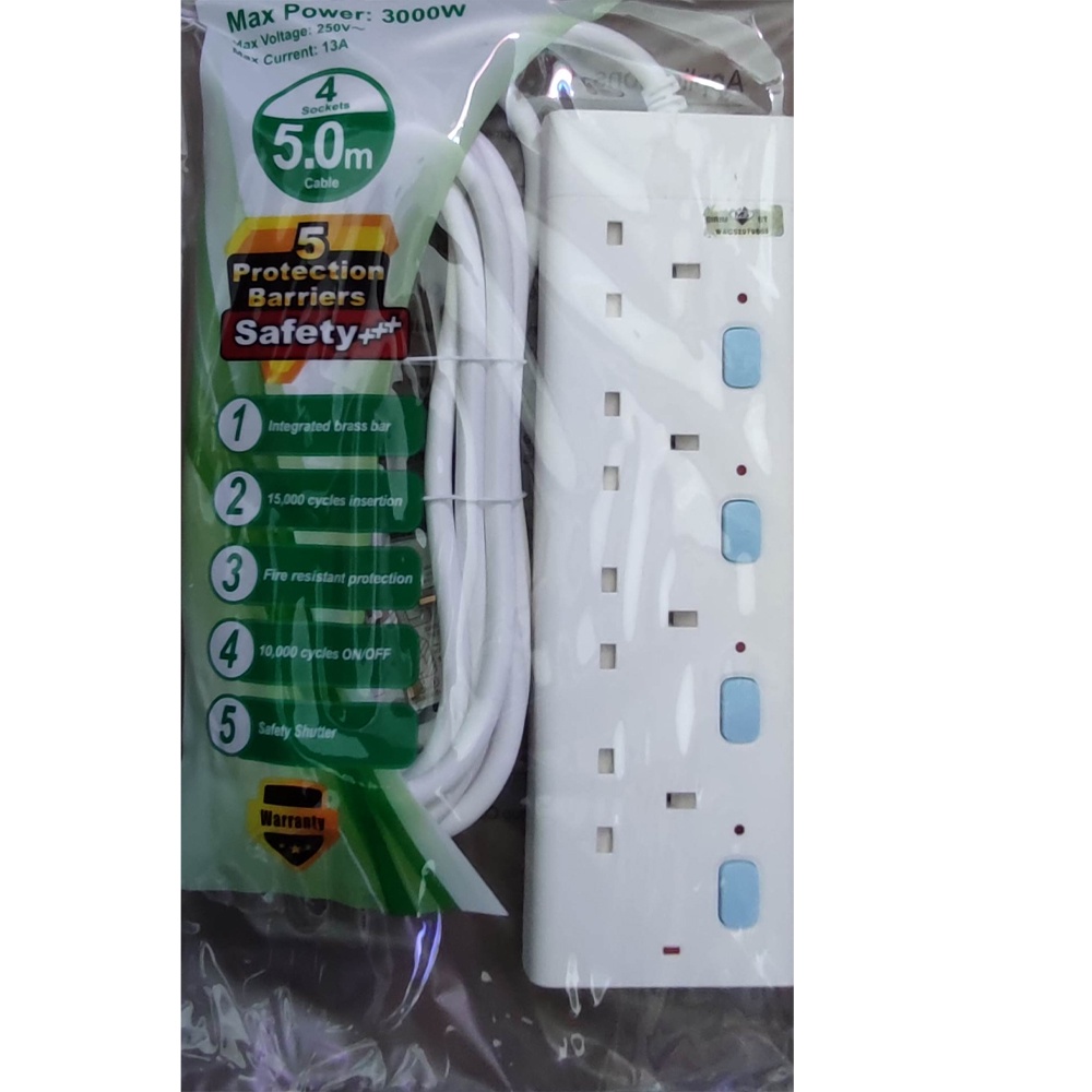 GONGNIU / BULL HEAVY DUTY 3000W SAFETY TRAILING SOCKET 13A PLUG SOCKET (FIRE RESISTANT) SIRIM ...