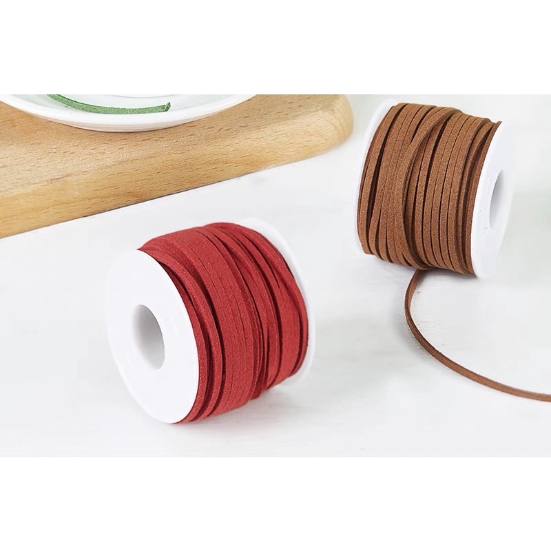 Korea-Style Suede Leather DIY Cord – 3mm Flat String (5 Meters ...