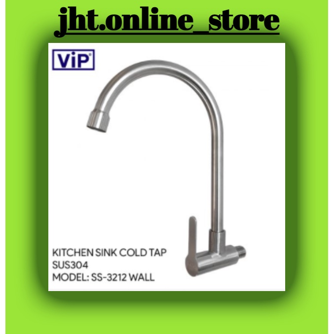 VIP Kitchen Wall Sink Cold Tap Stainless Steel SUS304 (SS-3212 ...