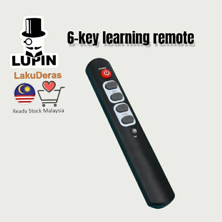 6 Key Learning Remote Control For Tv Stb Dvd Dvb Hifi High Quality