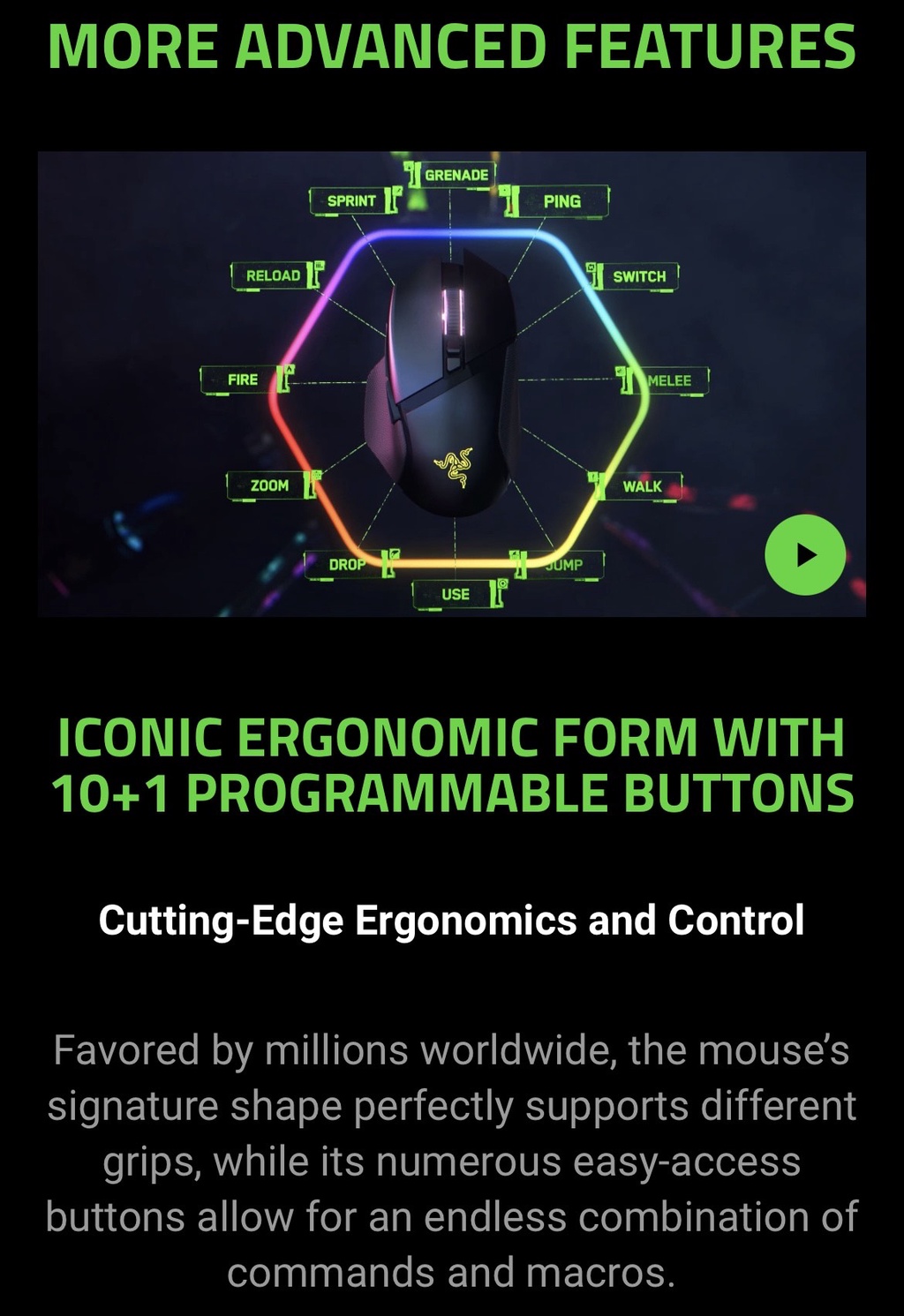 Razer Basilisk V3 Pro Optical Switches RGB HyperSpeed Wireless Gaming ...