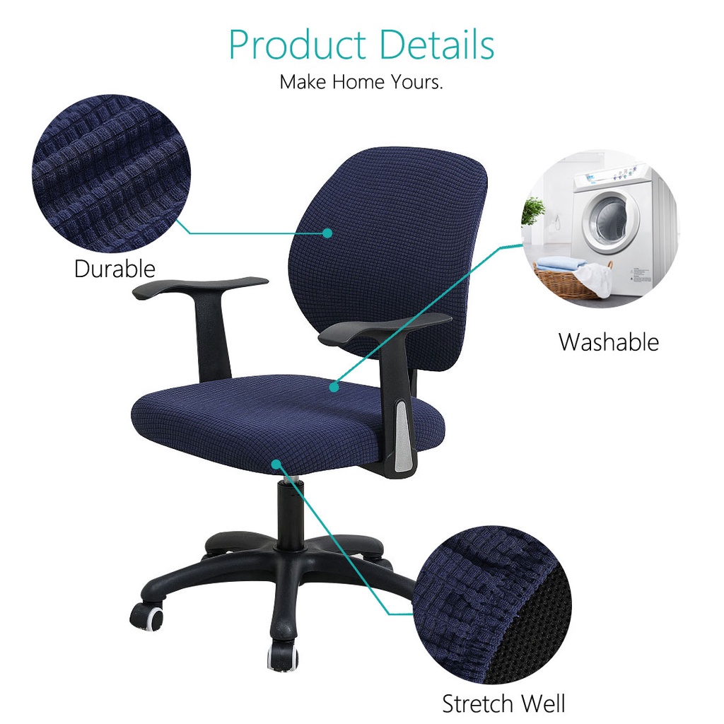 2 Pieces/Set Waterproof Chair Cover Stretch Computer Office Chair ...