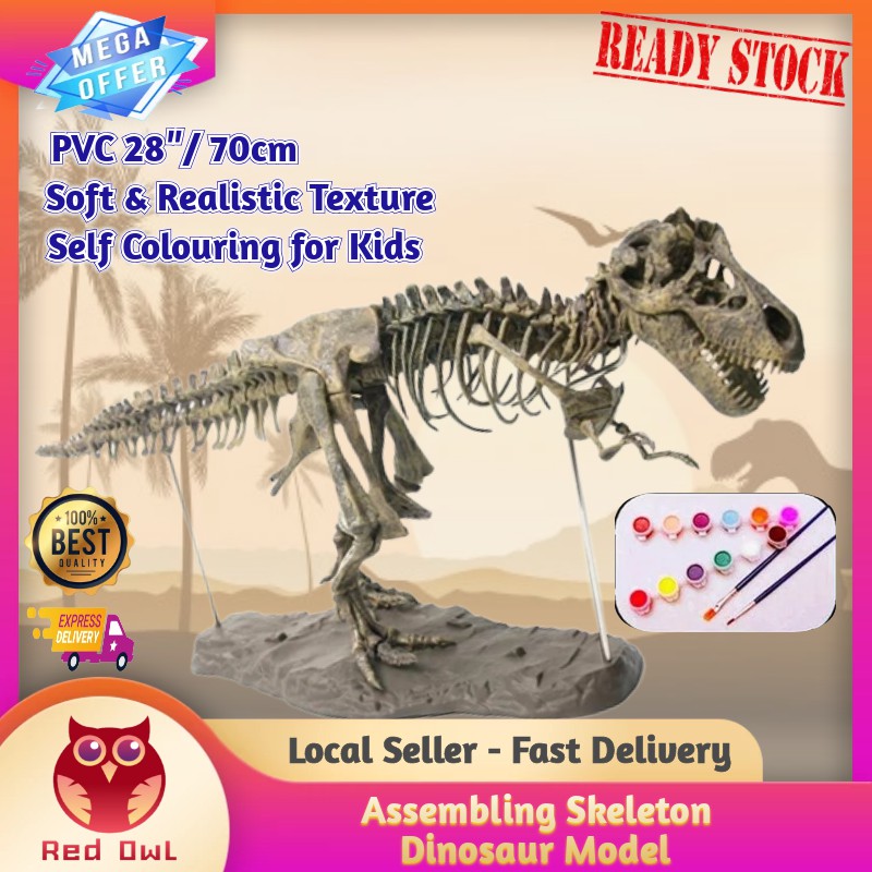 🔥 3D 28″/70cm PVC Assembling Skeleton Dinosaur Simulation Animal Model ...