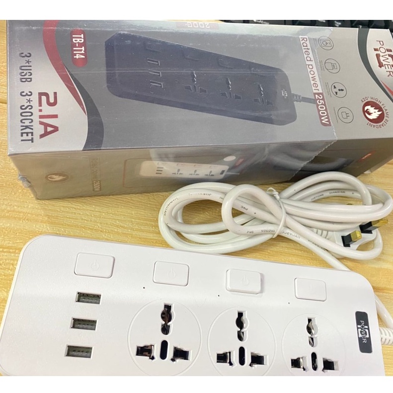 UNIVERSAL Extension [ 5M] Cable SURGE PROTECTOR Portable TB_T14 USB ...