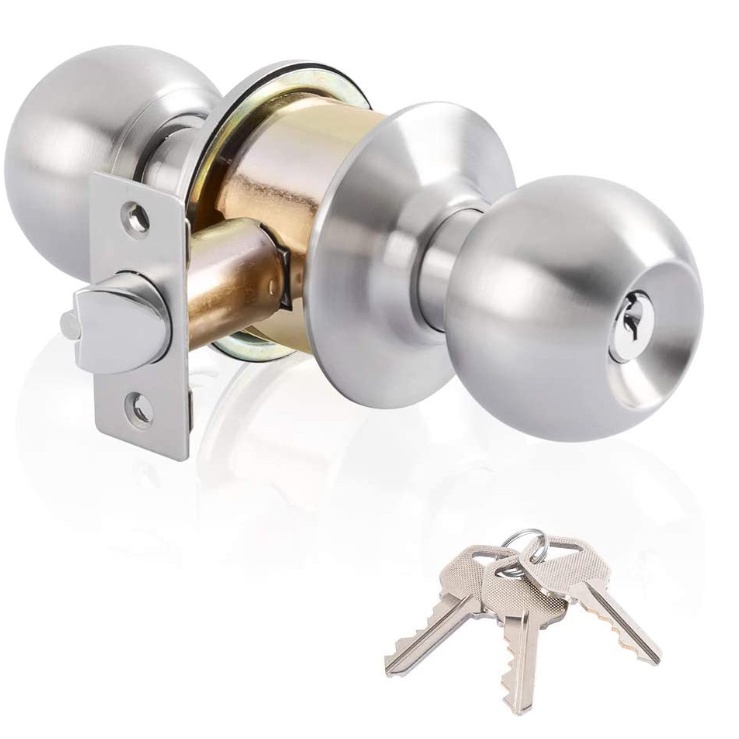 Cylinder Knob Cylindrical Lock Stainless Steel Entrance Lever Door Lock ...