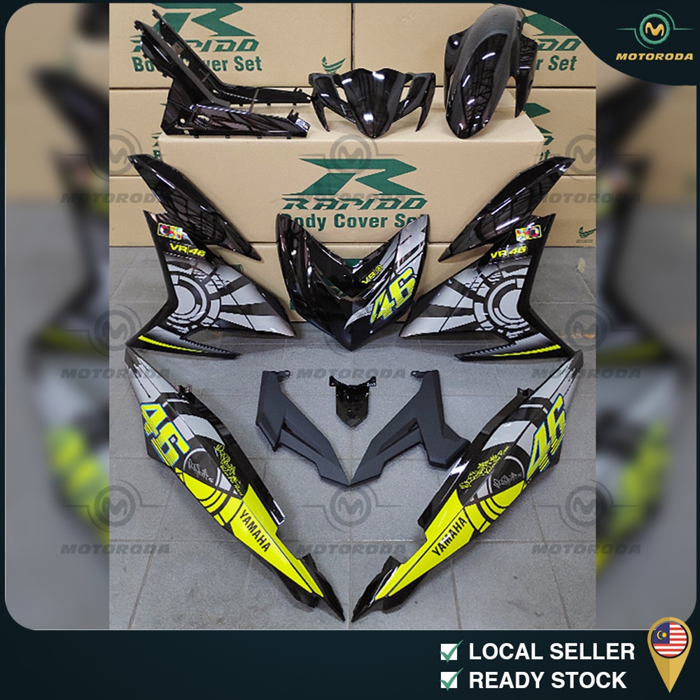 Rapido Cover Set Assembly Y15ZR V1 V2 LC150 MOONEY VR-46 (Sticker Tanam) | Shopee Malaysia