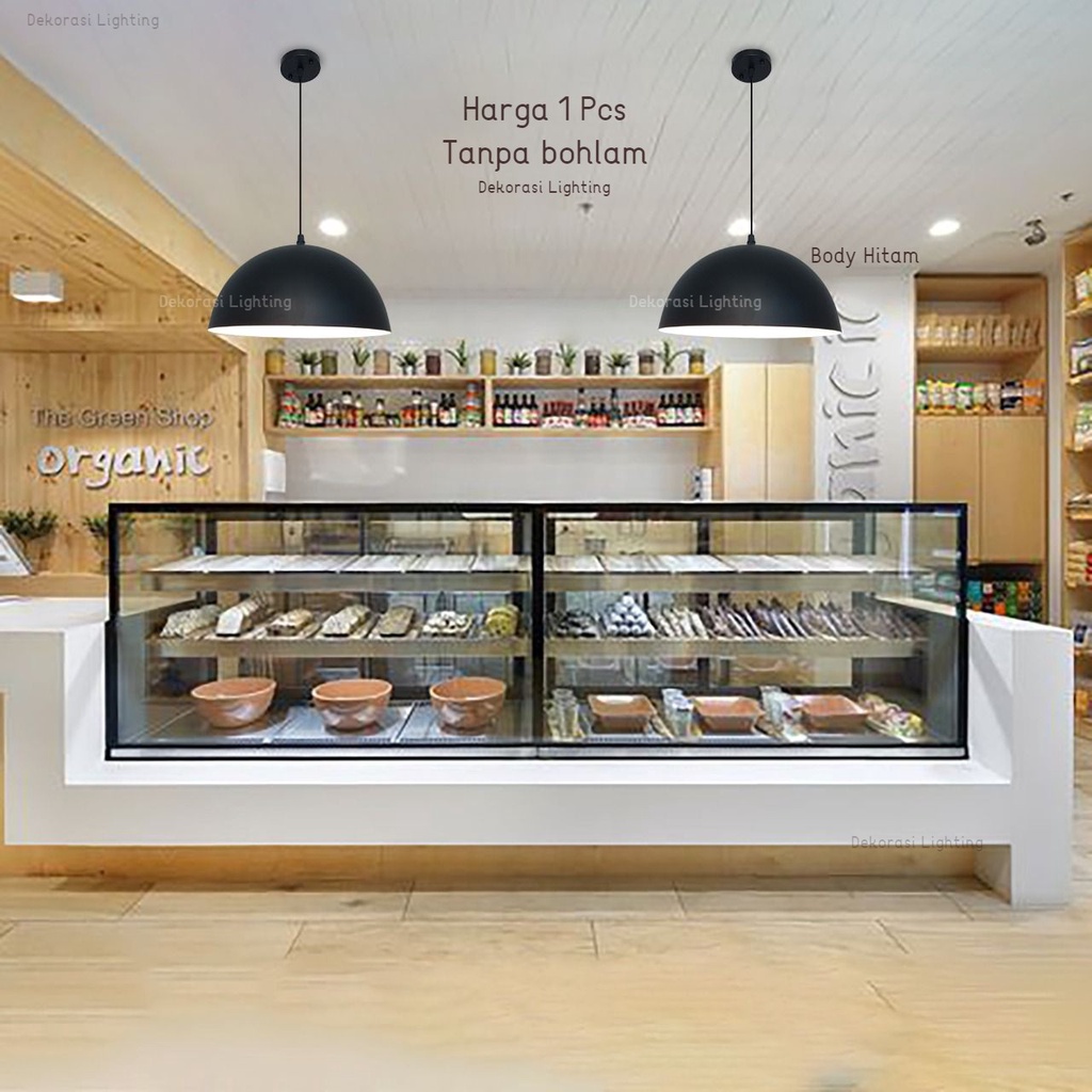 Decorative Lamp L594 Hanging 40cm BK WH Fitting E27 Vintage Dining ...