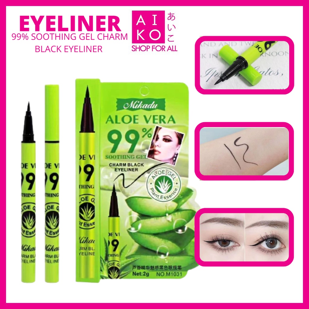 (AIKO) ALOE VERA 99% SOOTHING GEL CHARM BLACK EYELINER BY MIKADU 2G ...