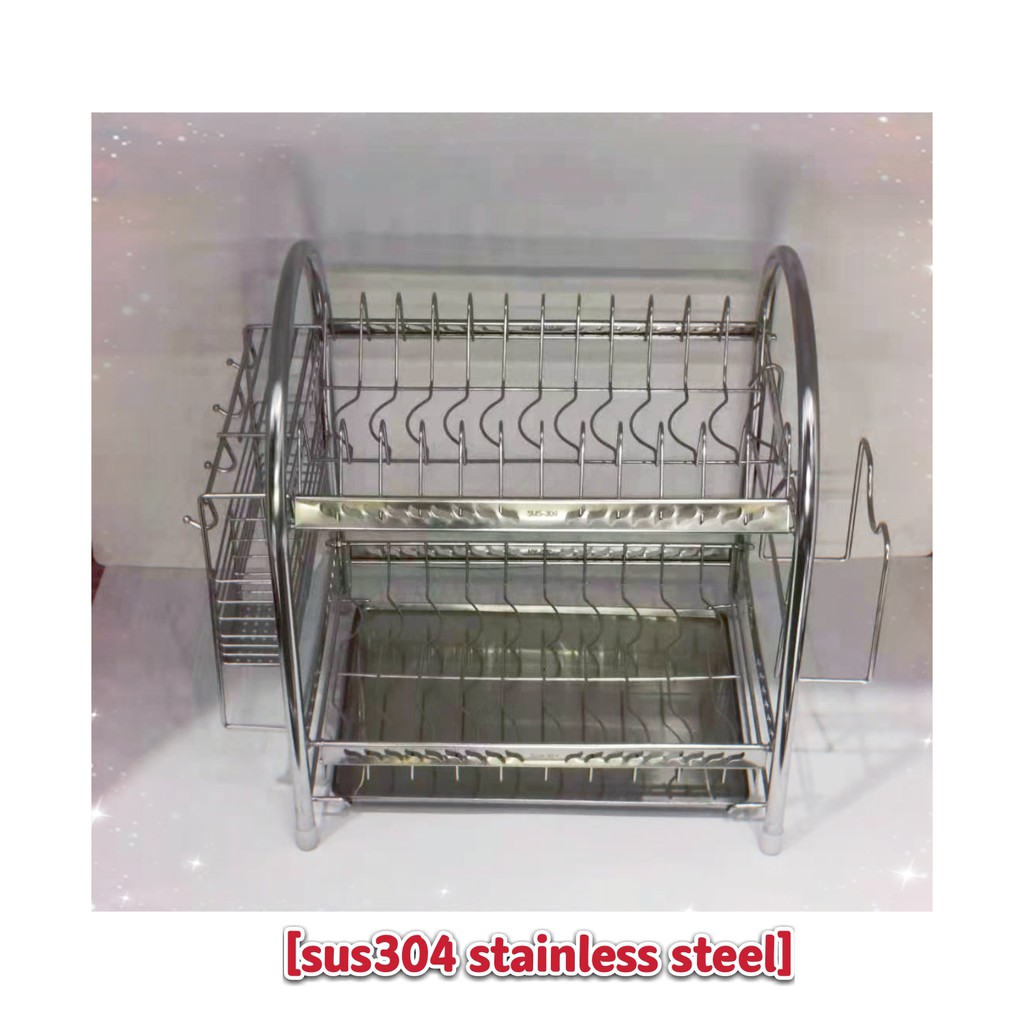 304 STAINLESS STEEL 2 TIER DISH RACK / 304 DISH RACK | Shopee Malaysia